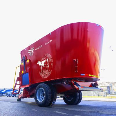 China 8m3 Capacity Vertical TMR Mixer Wagon For Medium Dairy Beef Farms Anti-Corrosion Feed Mixing Equipment for sale
