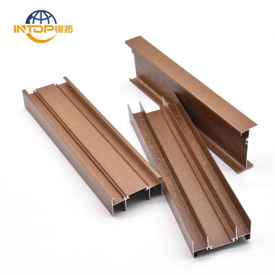 China Aluminum Window Profiles with Classic Wood Grain Finish T5 Temper for sale
