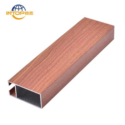 China Decorative Wood Grain Aluminium Profiles TV Cabinet Aluminium Section for sale