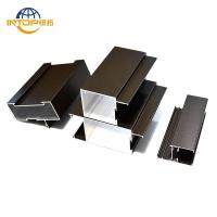 China Heavy - Duty Sliding Window Track Aluminum Profiles Deep Black Powder Coated for sale