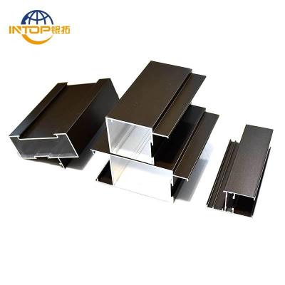 China Heavy - Duty Sliding Window Track Aluminum Profiles Deep Black Powder Coated for sale