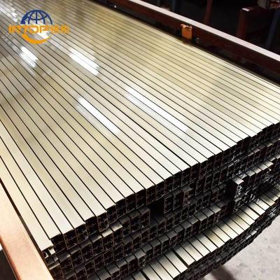 China Champagne Anodized Glossy Aluminium Window Profile 6063-T5 for Wardrobe Doors for sale