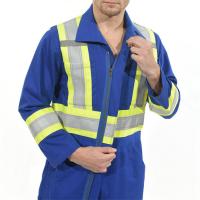China 100 Cotton Reflective Tape Flame Retardant Coverall Workwear EN11611 Royal Blue for sale