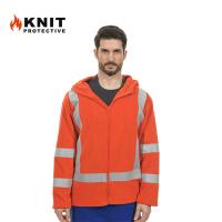 China Hi Vis FR Fleece Hoodie 350gsm Long Sleeve Reflective Work Shirts for sale