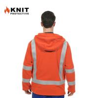 China Hi Vis FR Fleece Hoodie 350gsm Long Sleeve Reflective Work Shirts for sale