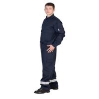 China Industrial Oil Field 310gsm Fire Resistant Coveralls With Reflective Tape for sale