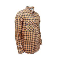China 210gsm Fire Retardant Work Shirt FRC Plaid Pattern Long Sleeve for sale