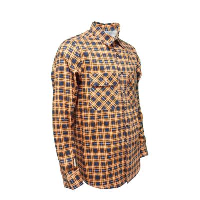 China 210gsm Fire Retardant Work Shirt FRC Plaid Pattern Long Sleeve for sale