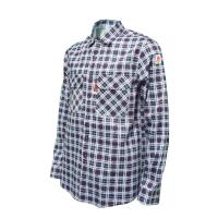 China Long Sleeve FRC NFPA 2112 CAT 2 FR Shirt ARC Rated 6.5 Oz Plaid Pattern for sale