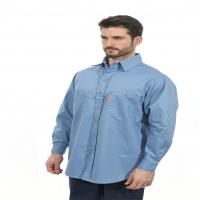 China Button Closure 100% Cotton Fire Retardant Work Shirt Plaid Pattern 210gsm for sale