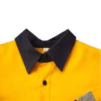 China EN20471 FR Long Sleeve Construction Work Shirts Hi Vis Yellow Orange Highlight for sale