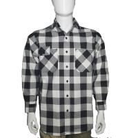 China Yarn Dyed Twill FR Long Sleeve Button Down Shirts HRC2 Level 7.5oz for sale
