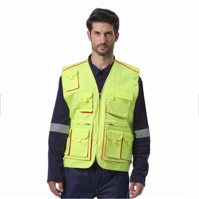 China CN88 12 Flame Retardant Safety Vest FR Reflective Fluorescent Yellow for sale