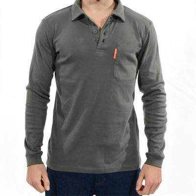 China 4 Buttons 7Oz GB8965 Flame Retardant Polo Shirt HRC2 With Elastic Rib Cuffs for sale
