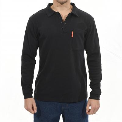 China Full Sleeve FR Black Henley Shirt CFR Fire Resistant Welding Shirts for sale