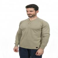 China 7oz FR Cotton Shirt UL Arc Proof Tan Color EN61482 Flame Retardant Long Sleeve Shirts for sale