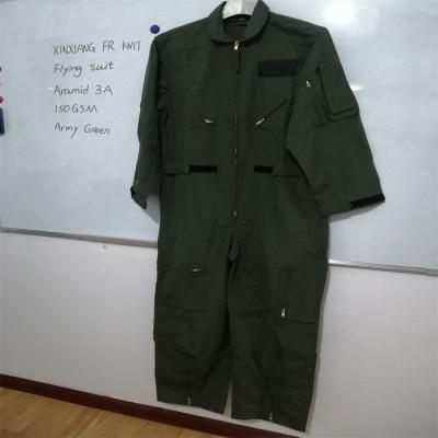 China HRC2 Green Aramid FR Flight Suit For Polit 150GMS Plain Fabric for sale