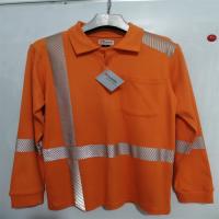 China EN20471 Long Sleeve Orange Hi Vis Workwear Polo Hi Vis Workwear With Reflective Tape for sale