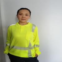 China 7oz Yellow Hi Vis Workwear FR Knitted HRC2 Safety Shirt for sale