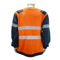 China 100% Cotton 350gsm FR Fleece Hi Vis Workwear CAT2 Orange Hi Vis T Shirt for sale