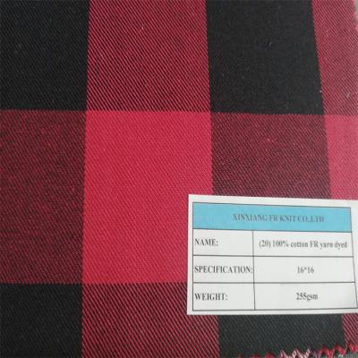 China 100 Cotton FRC Woven Plaid Fabric Fire Resistance Yarn Dyed 255gsm for sale