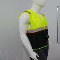 China 100% Polyester Knitted Hi Vis Safety Vest For Construction Workers 120gsm for sale