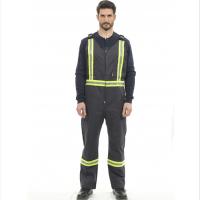China Arc Flash Flame Resistant Workwear 100% Cotton Industrial Fire Retardant Bib Overalls for sale
