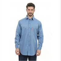 China CFR Fire Retardant Work Shirt 260gsm Twill Long Sleeve FR Button Up Shirt for sale