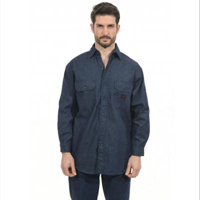 China CFR Long Sleeve Denim Welding Shirt 280gsm CAT 2 UL Certificate for sale