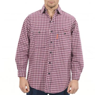 China Yarn Dyed Printed Fire Retardant Work Shirt 210gsm 260gsm FR Plaid Shirt For Welder for sale