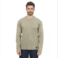 China 100% Cotton Khaki FR Henley Shirts NFPA2112 UL Certified Men Use for sale