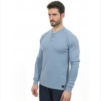 China Light Blue Button FR Henley Shirt Working NFPA 2112 CAT 2 FR Shirt for sale