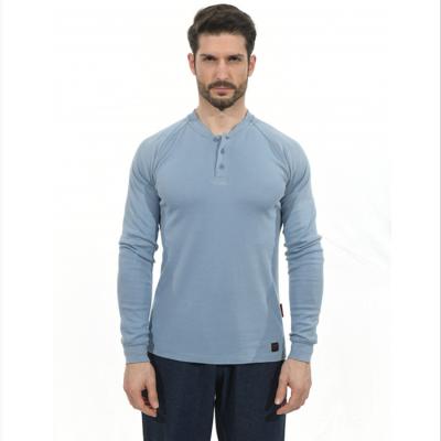 China Light Blue Button FR Henley Shirt Working NFPA 2112 CAT 2 FR Shirt for sale