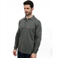 China UL FR Henley Shirt Cotton Knit Flame Resistant Polo Shirts HRC2 for sale