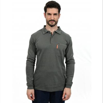 China UL FR Henley Shirt Cotton Knit Flame Resistant Polo Shirts HRC2 for sale