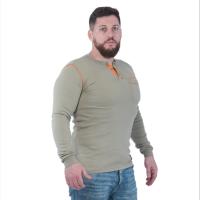 China 100 Cotton 5.5oz Single Jersey FR Henley Shirt Moisture Wicking FR Shirt for sale