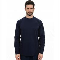 China Round Collar FR Henley Shirt Navy Blue NFPA2112 CAT2 For Welding for sale