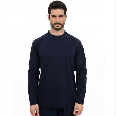 China Round Collar FR Henley Shirt Navy Blue NFPA2112 CAT2 For Welding for sale