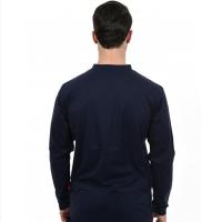 China Round Collar FR Henley Shirt Navy Blue NFPA2112 CAT2 For Welding for sale
