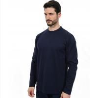 China Round Collar FR Henley Shirt Navy Blue NFPA2112 CAT2 For Welding for sale