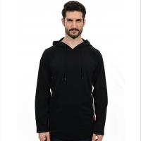 China 10oz CAT2 FR Fleece Hoodie For Men Winter Black Flame Retardant Sweatshirt for sale