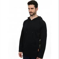 China 10oz CAT2 FR Fleece Hoodie For Men Winter Black Flame Retardant Sweatshirt for sale