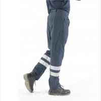 China HRC2 Flame Resistant Pants Navy Fire Retardant Work Pants With Reflective Stripes for sale
