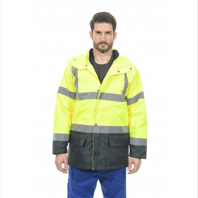 China Oxford Fabric Yellow Hi Vis Waterproof Jacket Flame Retardant Safety for sale