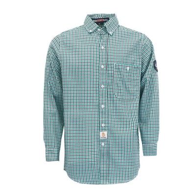 China Mens Cotton 210gsm Fire Resistant Shirts Arc Welder Snap for sale