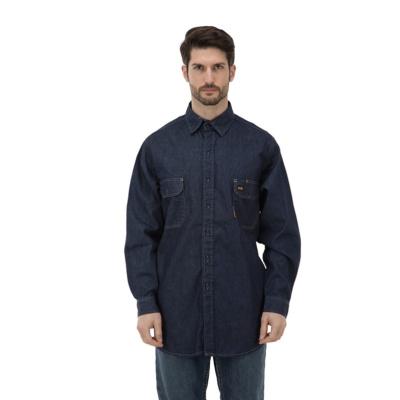 China NFPA2112 Fire Retardant Cotton Denim Shirt Men'S FR Button Down Snap Shirt for sale