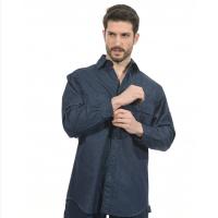 China NFPA2112 Fire Retardant Cotton Denim Shirt Men'S FR Button Down Snap Shirt for sale