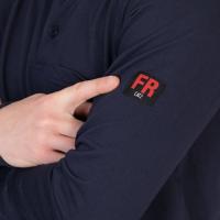 China NFPA2112 Navy FR Shirt Mining Industry Work Henley T Shirt FR Men Cloth for sale