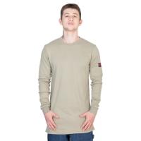 China Arc Flash 100% Cotton Khaki Hoodie T Shirt Flame Retardant 7oz for sale