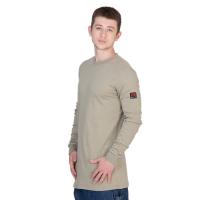 China Arc Flash 100% Cotton Khaki Hoodie T Shirt Flame Retardant 7oz for sale